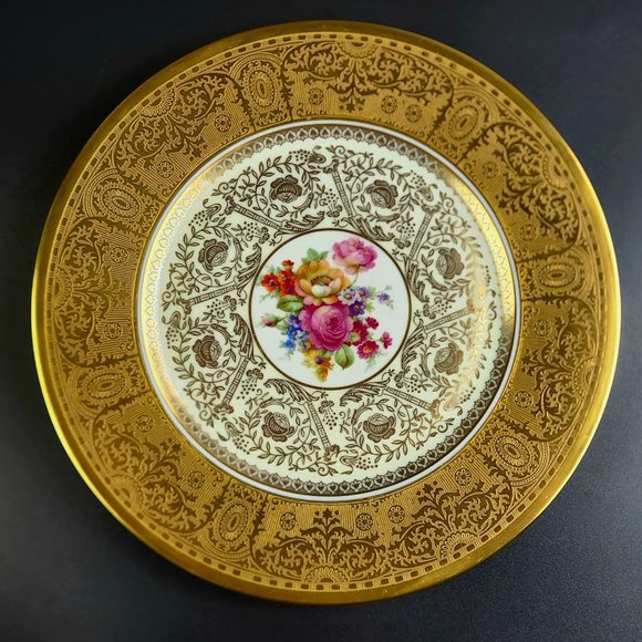 Dining | Vintage Czechoslovakia Plateau Gold Encrusted Dinner Plate 1 ...